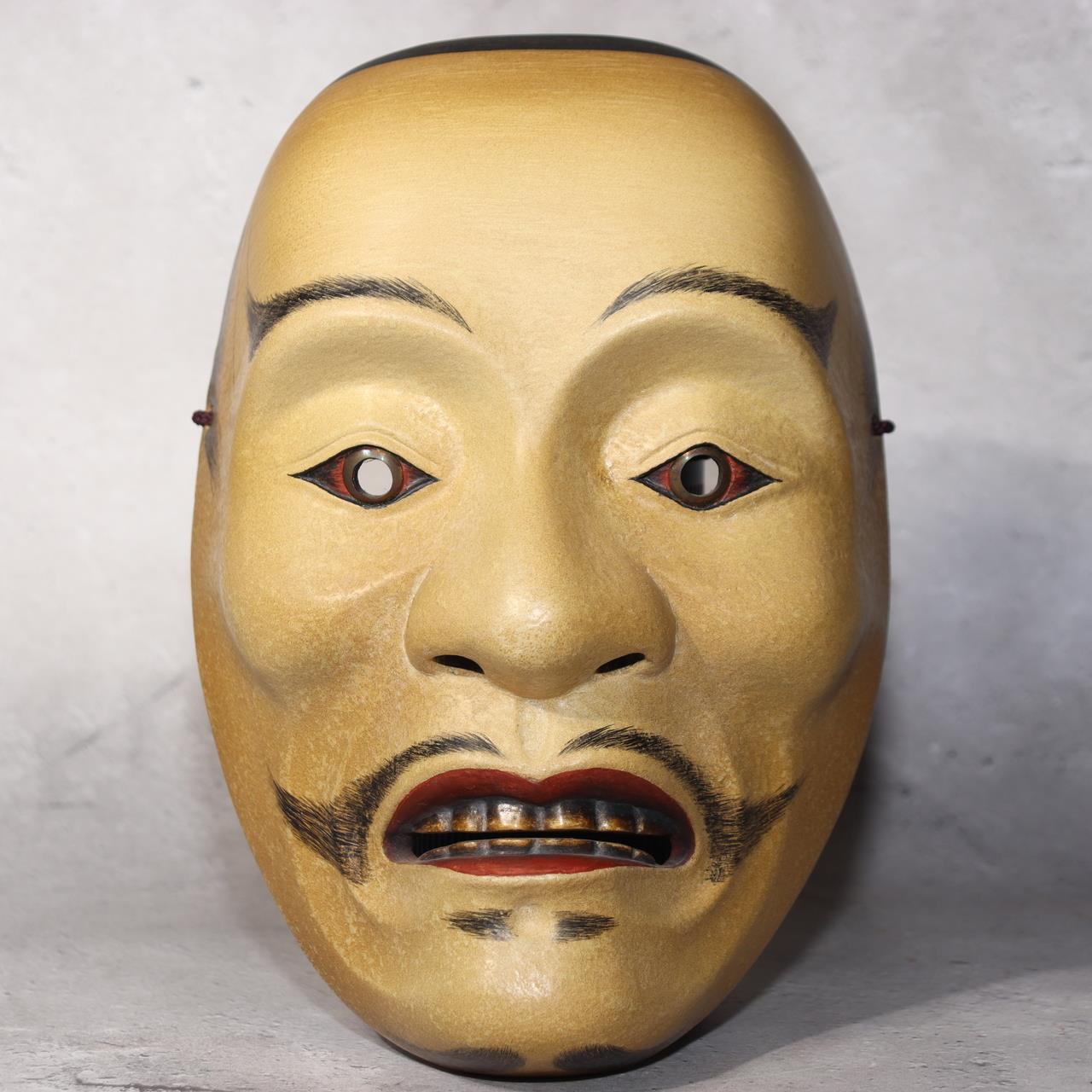 Japanese wooden Noh mask Ayakashi TAKA Mikazuki signed MSK522-3
